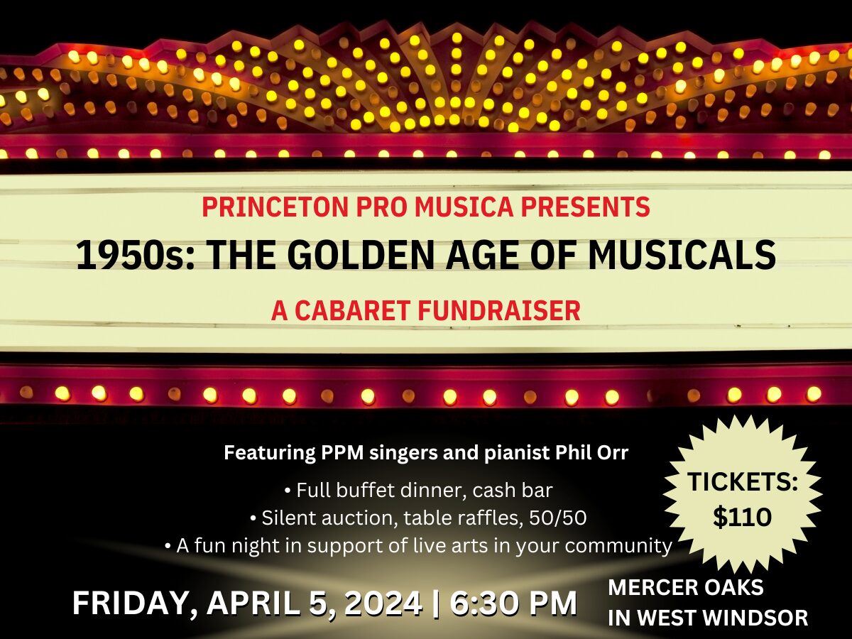 1950s: The Golden Age of Musicals, a cabaret fundraiser - Princeton Pro ...